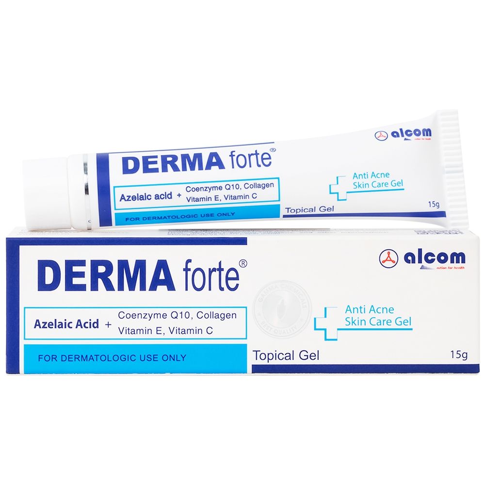 Derma Forte (15g) - Gel Giảm Mụn Alcom, mờ thâm nhanh, làm sáng da azelaic acidDerma Forte (15g ...