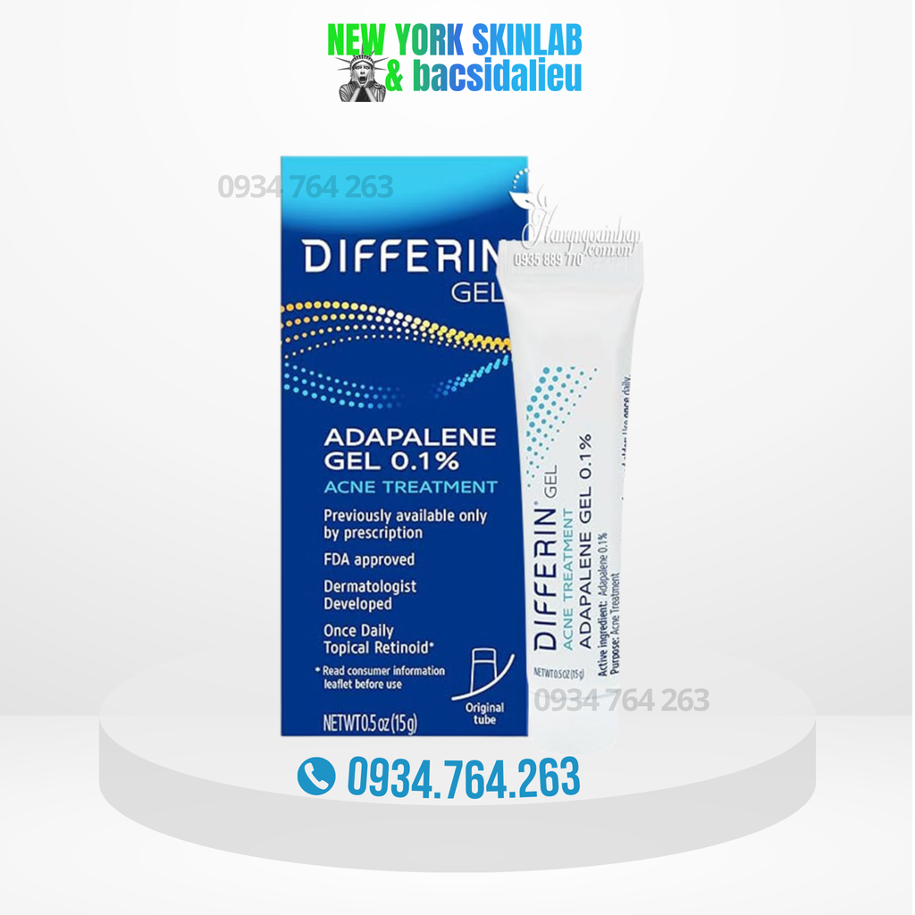 Differin gel (15g) adapalene 0.1% gel - kem trị mụn trứng cá, mụn viêm ...