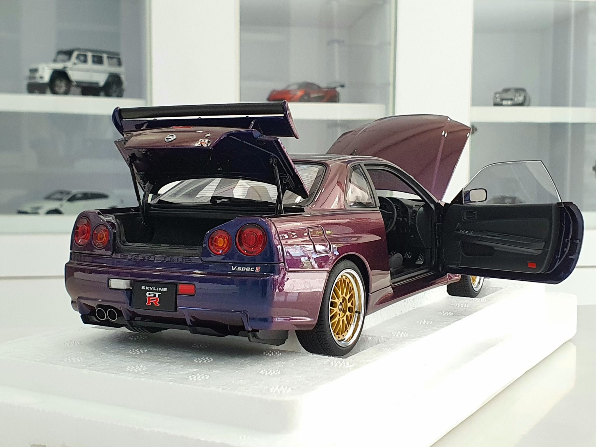 Xe Mô Hình Nissan Skyline GT-R ( R34 ) V-SPEC II 1:18 AUTOart ( Tím ) – Shop Xe Mô Hình Tĩnh