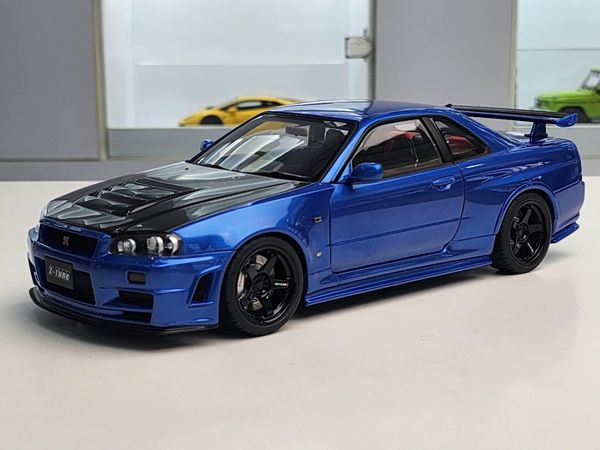 Xe Mô Hình NISMO R34 GT-R Z-tune 1:18 AUTOart ( BAYSIDE BLUE W/ CARBON ...