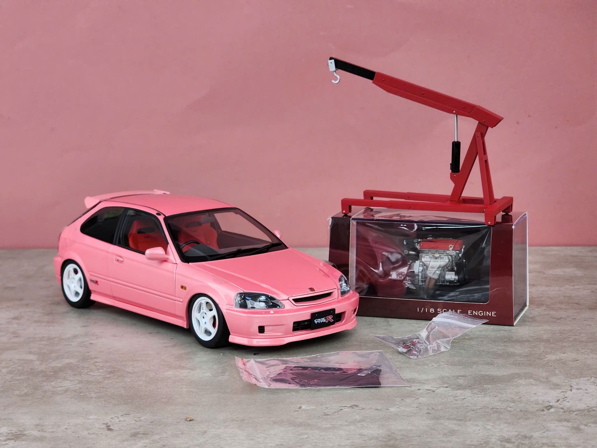 Xe Mô Hình Honda Civic Type R (EK9) 1:18 Motor Helix (Sweet Pink ...