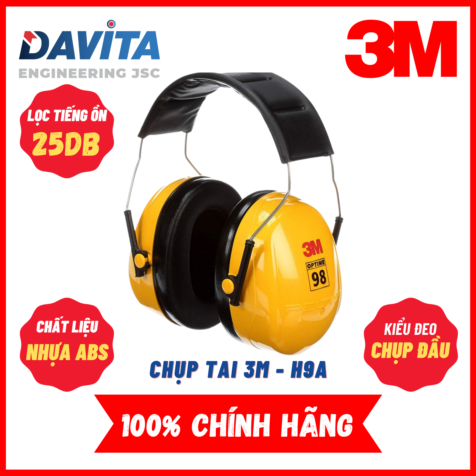 Combo 2 Bộ Chụp tai chống ồn 3M H9A – Công ty Cổ phần Kỹ thuật DAVITA