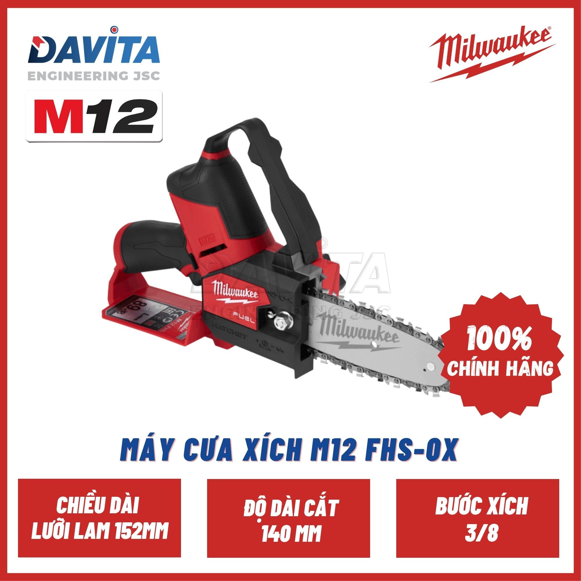 MÁY CƯA XÍCH M12 FHS – Công ty Cổ phần Kỹ thuật DAVITA