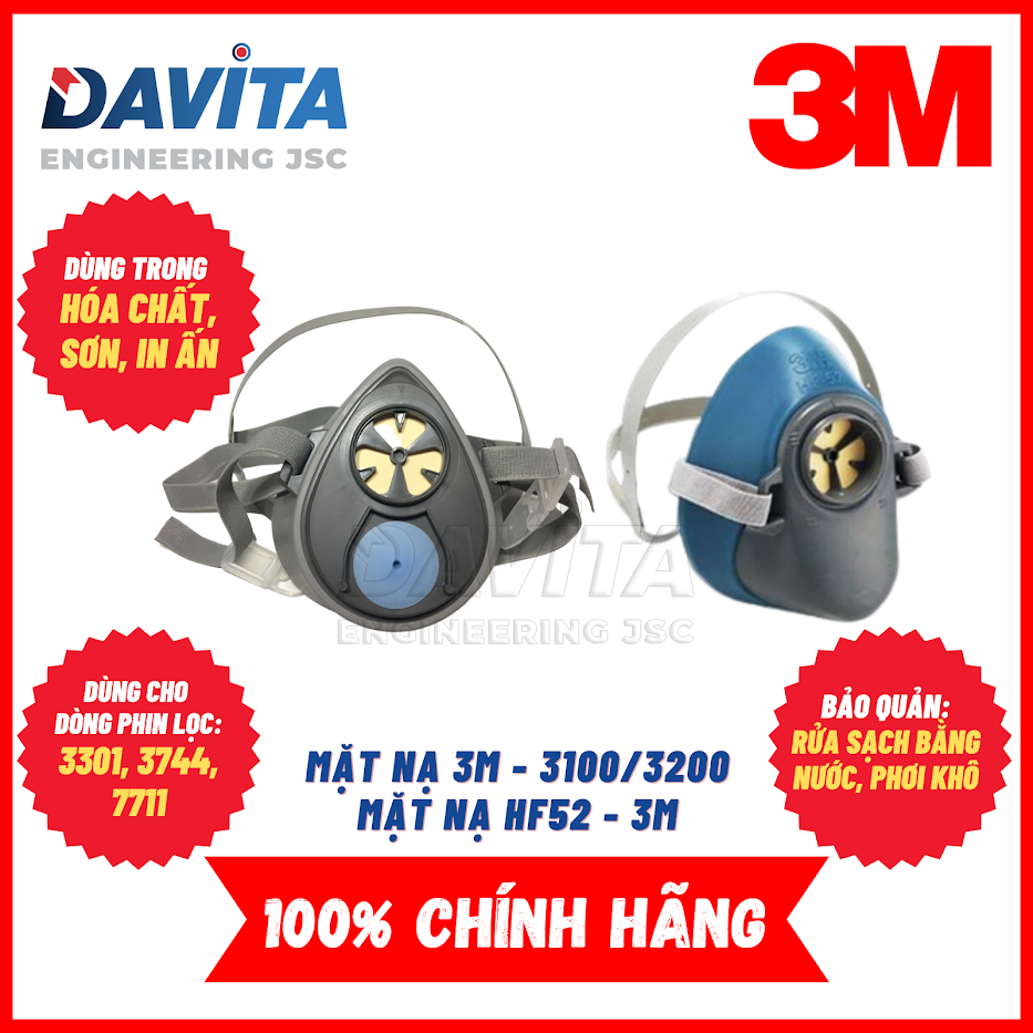 Mặt nạ phòng độc loại 1 phin lọc 3M 3100, 3200, HF-52, chưa gồm phin l – Công ty Cổ phần Kỹ ...