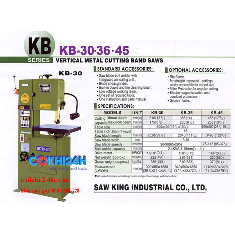 Máy cưa lọng đứng KB-45 chính hãng – Cokhi24h