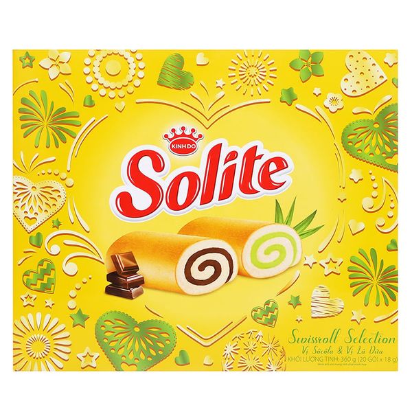 Bánh bông lan cuộn kem Solite vị socola lá dứa 20 cái hộp 360g – Chuỗi ...