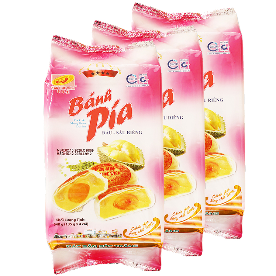 Bánh Pía Tân Huê Viên sâu riêng đậu xanh 135g x 4 cái gói 540 g – Chuỗi Tạp Hóa Việt - Chuyên Sỉ ...