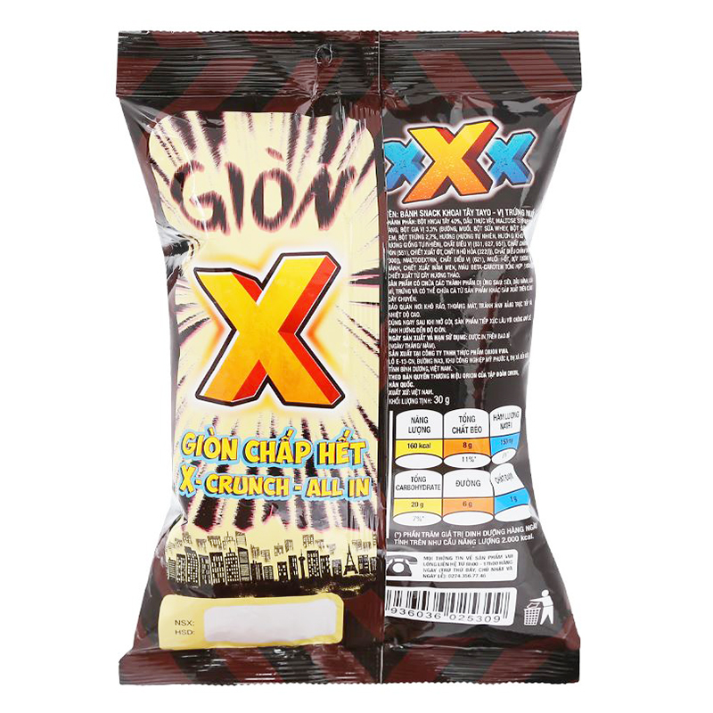 Bánh snack khoai tây vị trứng muối TaYo X gói 30g – Chuỗi Tạp Hóa Việt ...