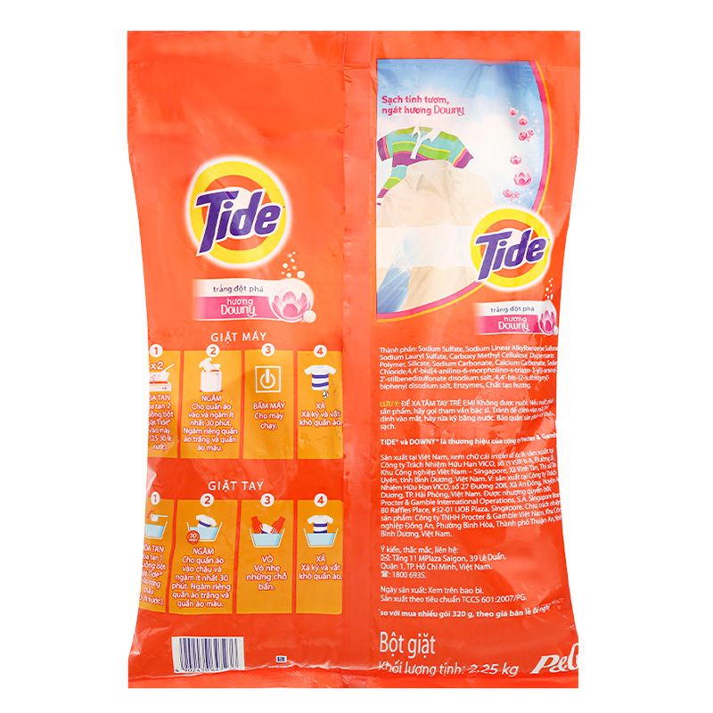 Bột giặt Tide trắng đột phá hương Downy gói 2,25 kg – Chuỗi Tạp Hóa ...