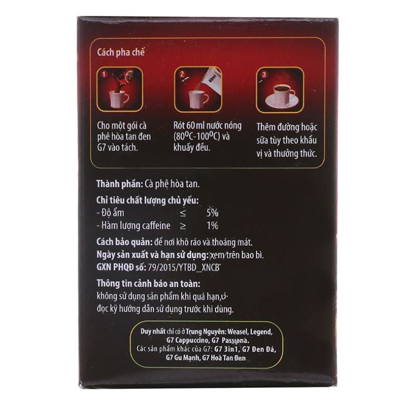 Cà phê đen Trung Nguyên G7 thứ thiệt 15 gói x 2g hộp 30g – Chuỗi Tạp Hóa Việt - Chuyên Sỉ Và Lẻ