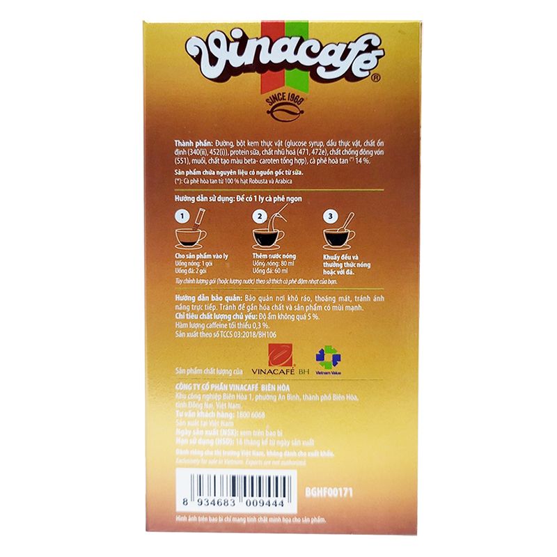 Cà phê sữa VinaCafé Gold Original hộp 360g – Chuỗi Tạp Hóa Việt ...