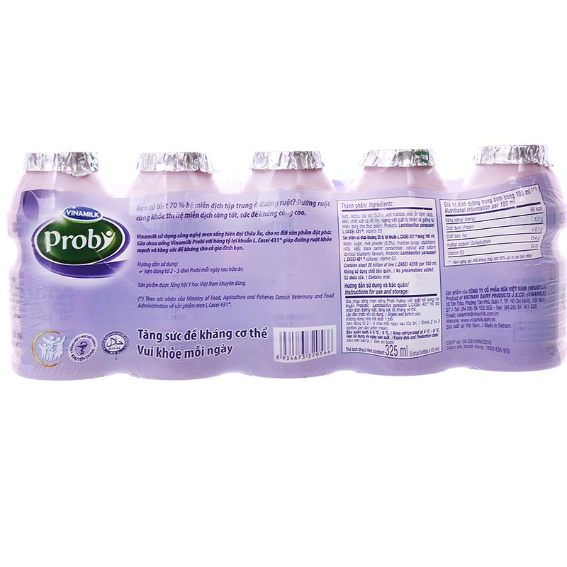 Sữa chua uống Vinamilk Probi hương việt quất lốc 6 chai x 65ml – Chuỗi ...