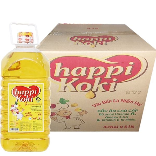 Dầu ăn cao cấp Happi Koki thùng 4 bình x 5 lít – Chuỗi Tạp Hóa Việt - Chuyên Sỉ Và Lẻ
