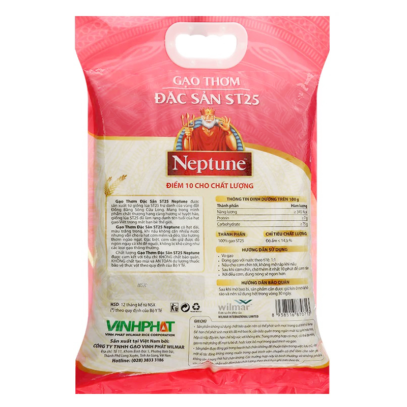 Gạo thơm đặc sản Neptune ST25 thùng 4 túi x 5kg – Chuỗi Tạp Hóa Việt ...