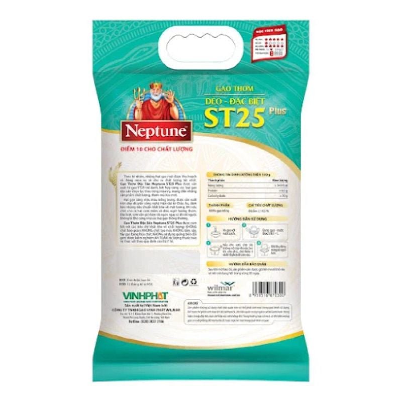 Gạo Thơm Neptune ST25 Plus dẻo đặc biệt gói 5Kg – Chuỗi Tạp Hóa Việt - Chuyên Sỉ Và Lẻ