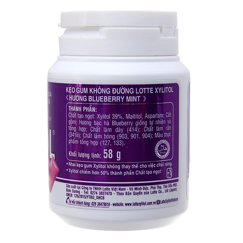 Kẹo singum không đường Lotte Xylitol vị bạc hà và việt quất 58g – Webtaphoa.vn - Chuyên Sỉ và Lẻ