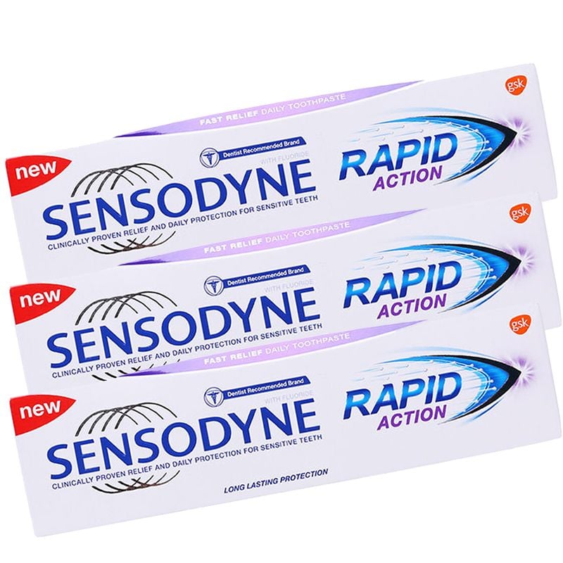 Kem đánh răng Sensodyne Rapid Action chống ê buốt bộ 3 tuýp x 100g ...