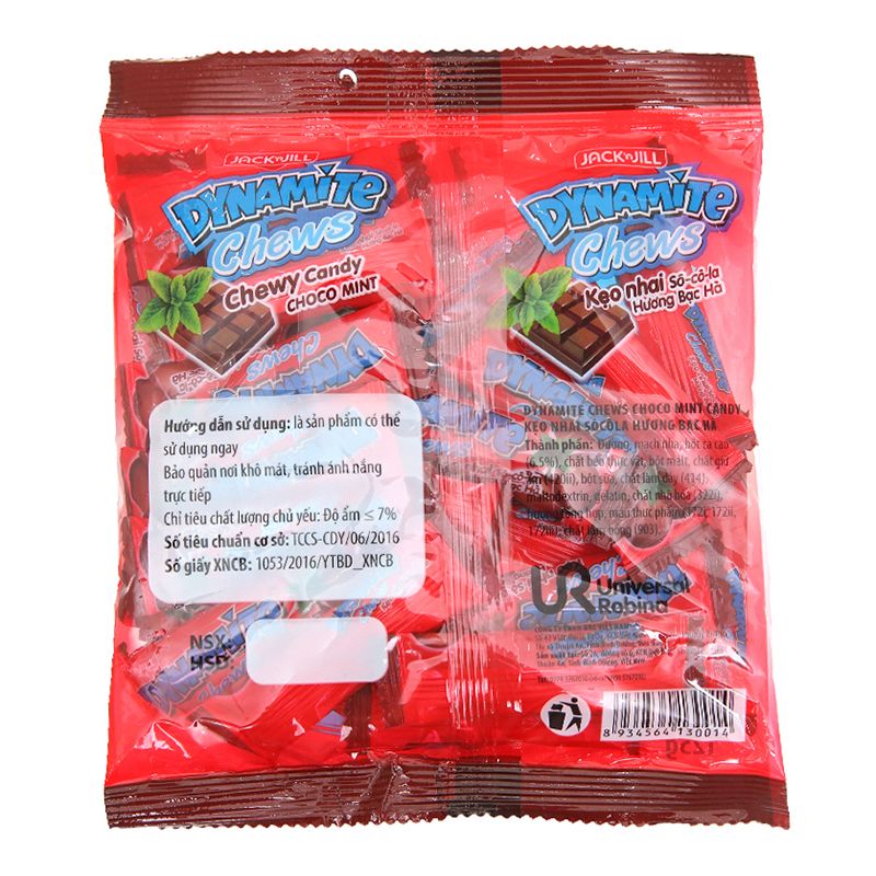 Kẹo nhai socola hương bạc hà Dynamite Chew gói 125g – Chuỗi Tạp Hóa ...