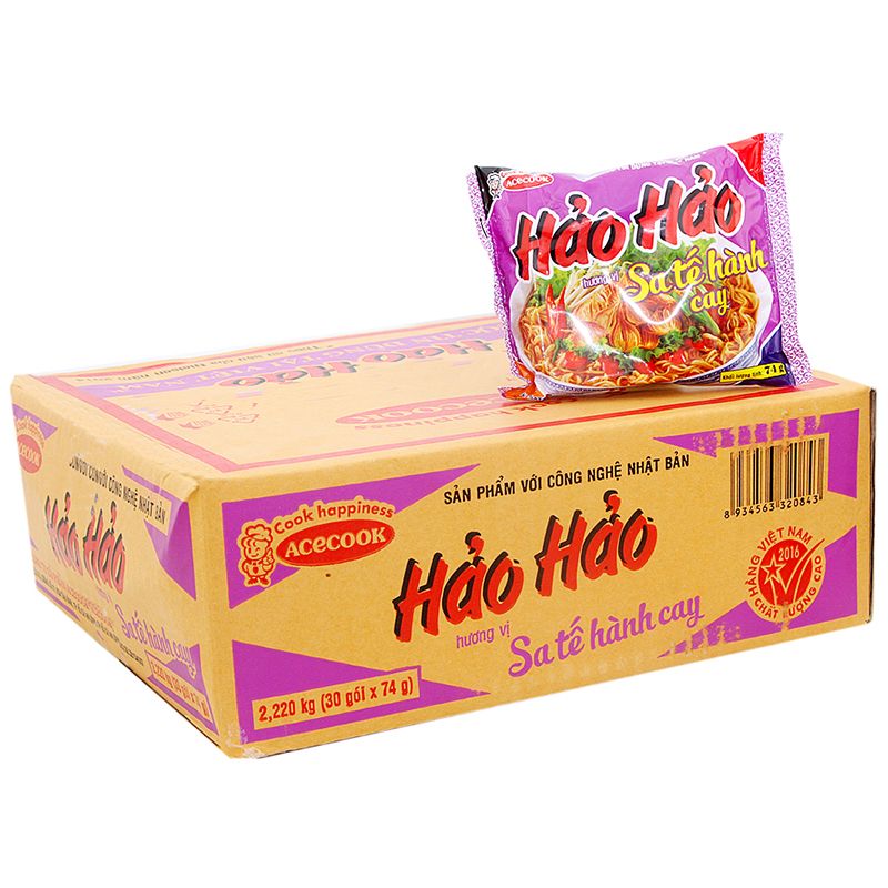 Mì Hảo Hảo hương vị Sa tế Hành tím thùng 30 gói x 75g – Chuỗi Tạp Hóa ...