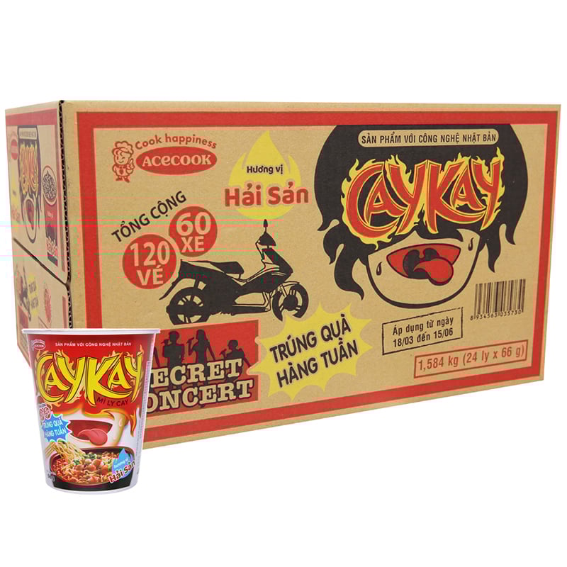 Mì ly Caykay hải sản thùng 24 ly x 66g – Chuỗi Tạp Hóa Việt - Chuyên Sỉ Và Lẻ