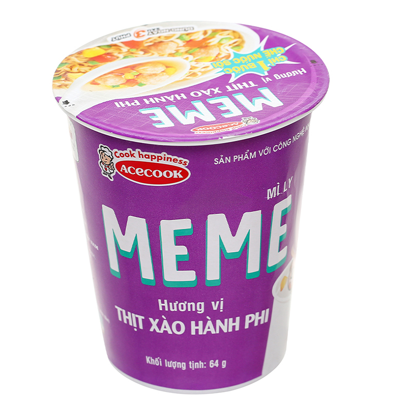 Mì ly Meme thịt xào hành phi thùng 24 ly x 64g – Chuỗi Tạp Hóa Việt ...