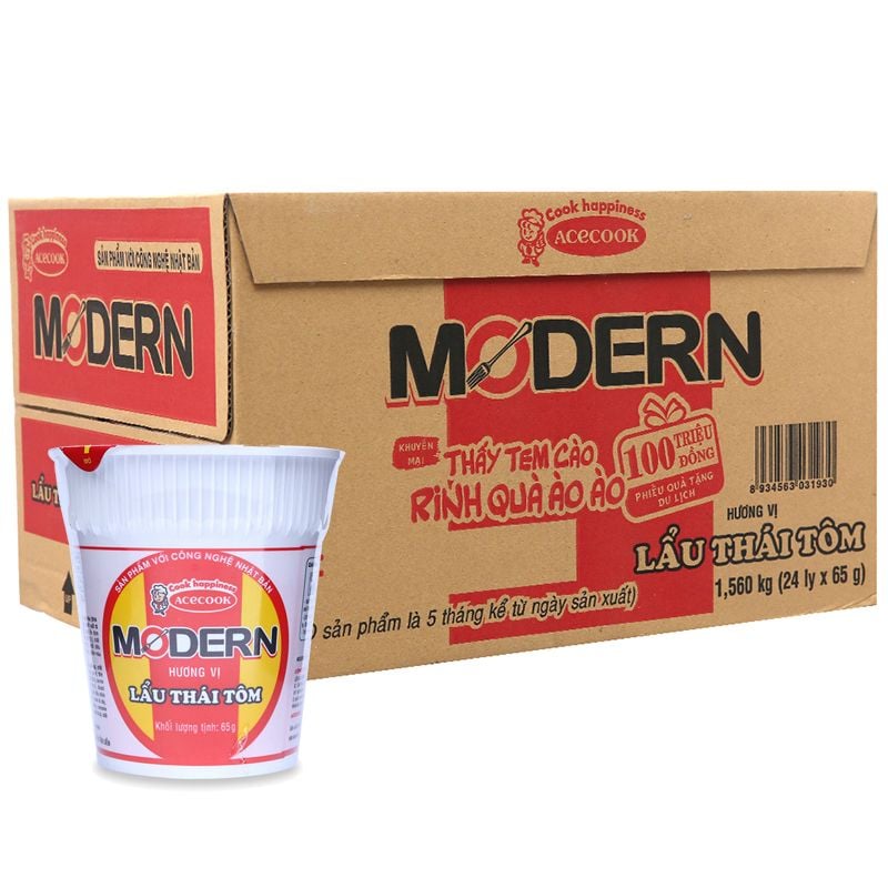 Mì Modern lẩu Thái tôm ly 65g – Chuỗi Tạp Hóa Việt - Chuyên Sỉ Và Lẻ