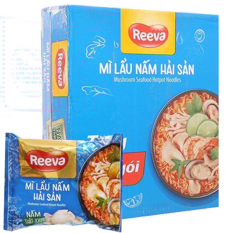 Mì Reeva lẩu nấm hải sản thùng 30 gói x 85g – Chuỗi Tạp Hóa Việt ...