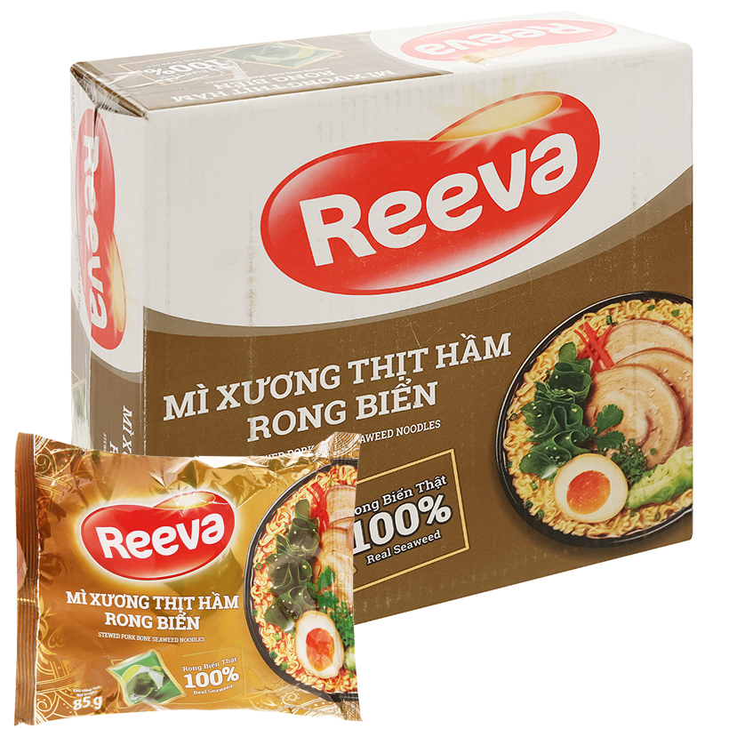 Mì Reeva xương thịt hầm rong biển thùng 30 gói x 85 g – Chuỗi Tạp Hóa ...
