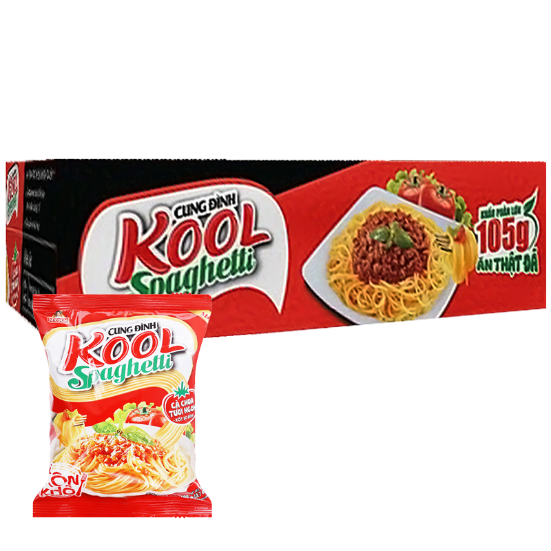 Mì trộn Cung Đình Kool Spaghetti có gói xốt bò bằm thùng 30 gói x 105g ...