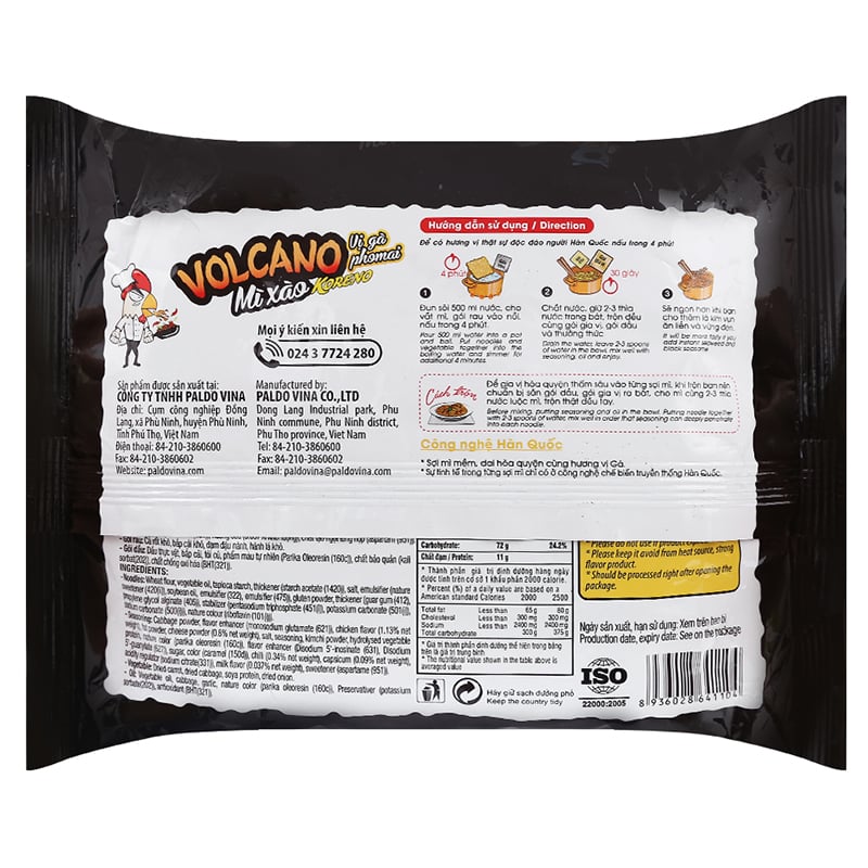 Mì trộn xào Koreno Volcano vị gà phô mai gói 118g – Chuỗi Tạp Hóa Việt ...