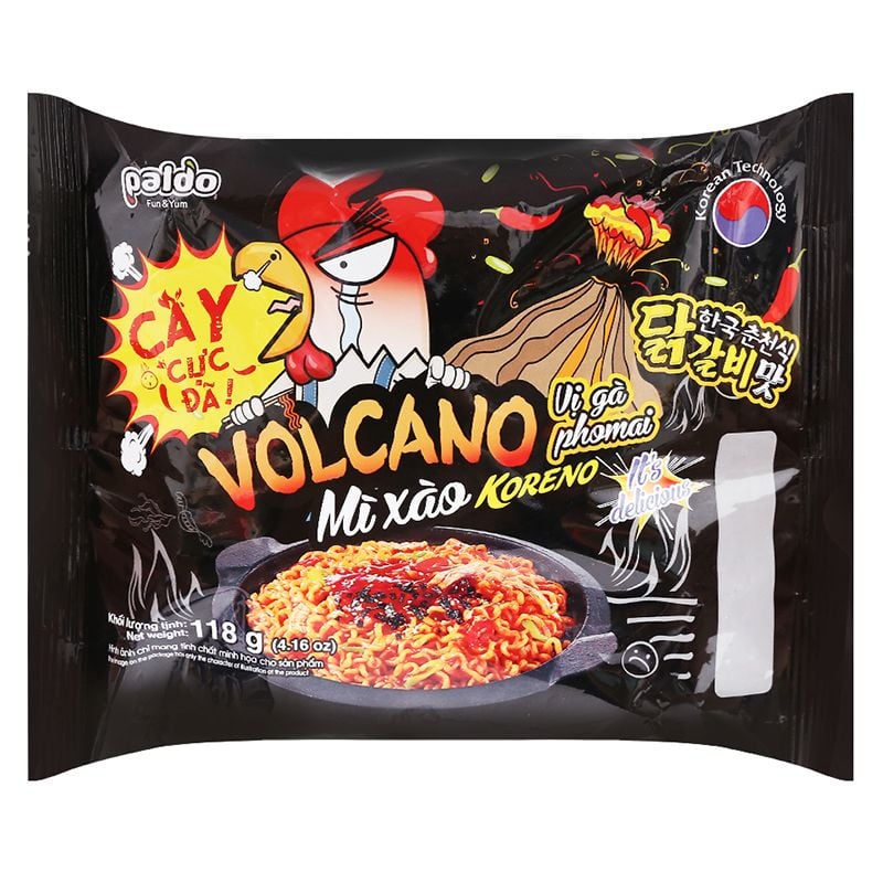 Mì trộn xào Koreno Volcano vị gà phô mai gói 118g – Chuỗi Tạp Hóa Việt ...