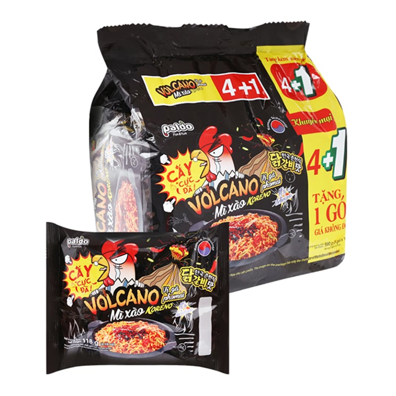 Mì trộn xào Koreno Volcano vị gà phô mai gói 118g – Chuỗi Tạp Hóa Việt ...
