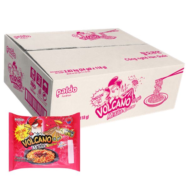 Mì trộn xào Koreno Volcano vị gà thùng 24 gói x 118g – Chuỗi Tạp Hóa ...