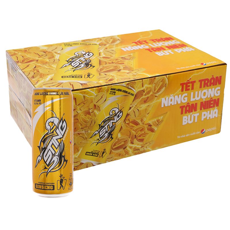 Nước tăng lực Sting Vàng lon cao thùng 24 lon x 330 ml – Chuỗi Tạp Hóa Việt - Chuyên Sỉ Và Lẻ