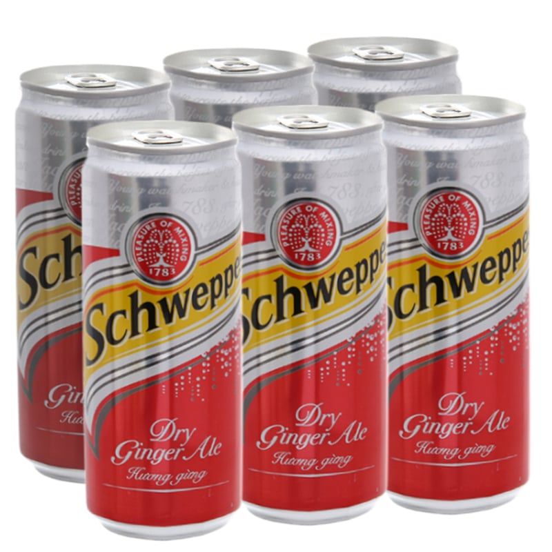 Nước ngọt Schweppes Dry Ginger Ale hương gừng lốc 6 lon x 330ml – Chuỗi ...