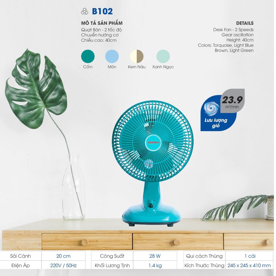 Quạt bàn mini Senko B 102 màu kem cốm – Chuỗi Tạp Hóa Việt - Chuyên Sỉ ...