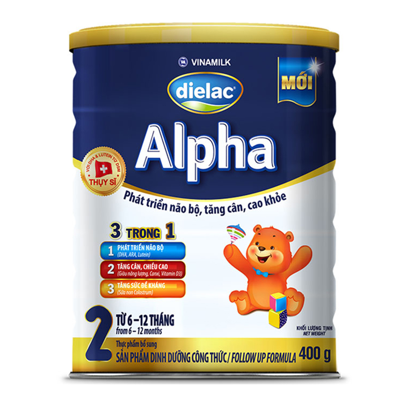 Sữa bột Dielac Alpha 2 cho trẻ từ 6 đến 12 tháng lon 400g – Chuỗi Tạp Hóa Việt - Chuyên Sỉ Và Lẻ