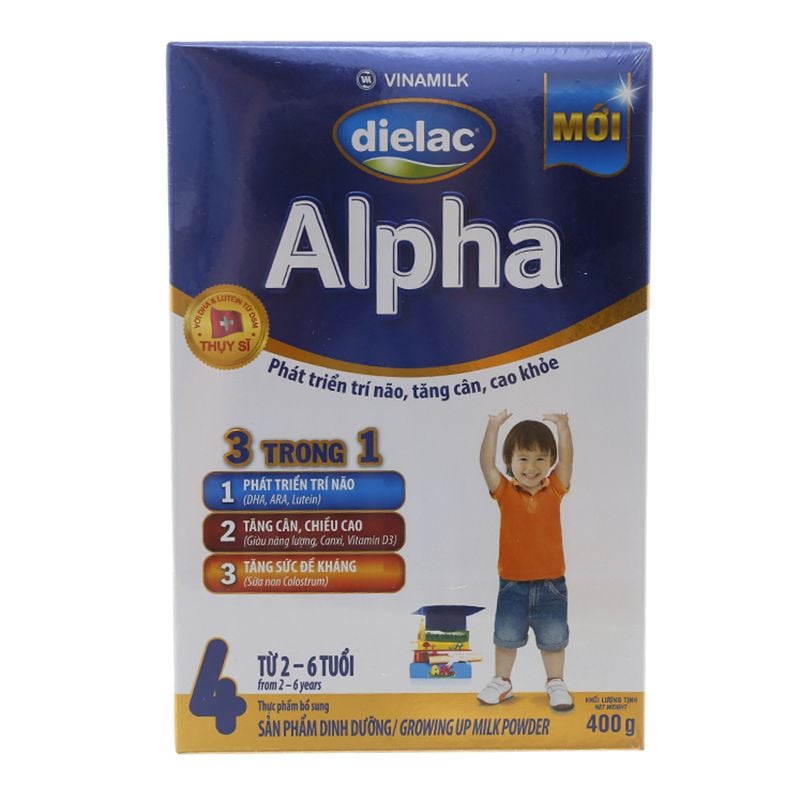 Sữa bột Dielac Alpha 4 cho trẻ từ 2 đến 6 tuổi hộp giấy 400g – Chuỗi Tạp Hóa Việt - Chuyên Sỉ Và Lẻ