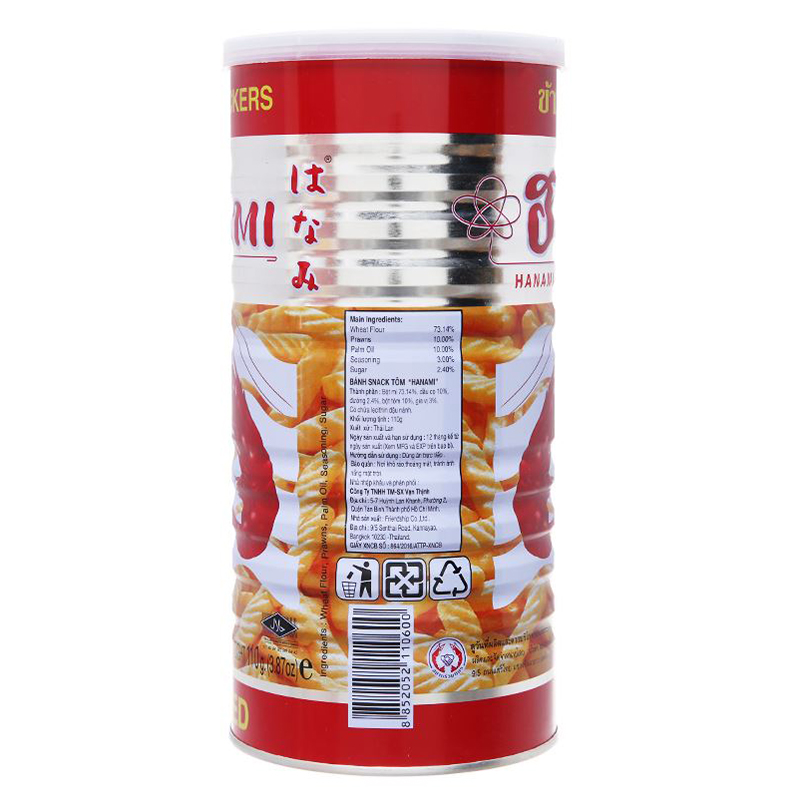 Snack tôm Thái Hanami lon 110g – Chuỗi Tạp Hóa Việt - Chuyên Sỉ Và Lẻ