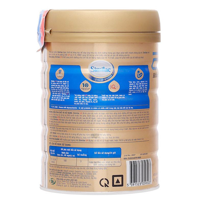 Sữa bột Abbott Similac IQ 3 Plus HMO hương vani lon 400g – Chuỗi Tạp ...