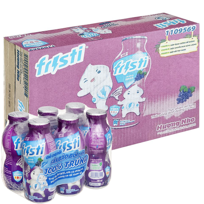 Sữa chua uống Fristi vị nho thùng 48 chai x 80ml – Chuỗi Tạp Hóa Việt ...