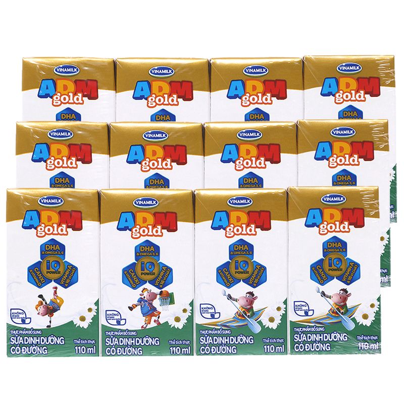 Sữa tiệt trùng Vinamilk ADM Gold có đường lốc 4 hộp x 110ml – Chuỗi Tạp ...