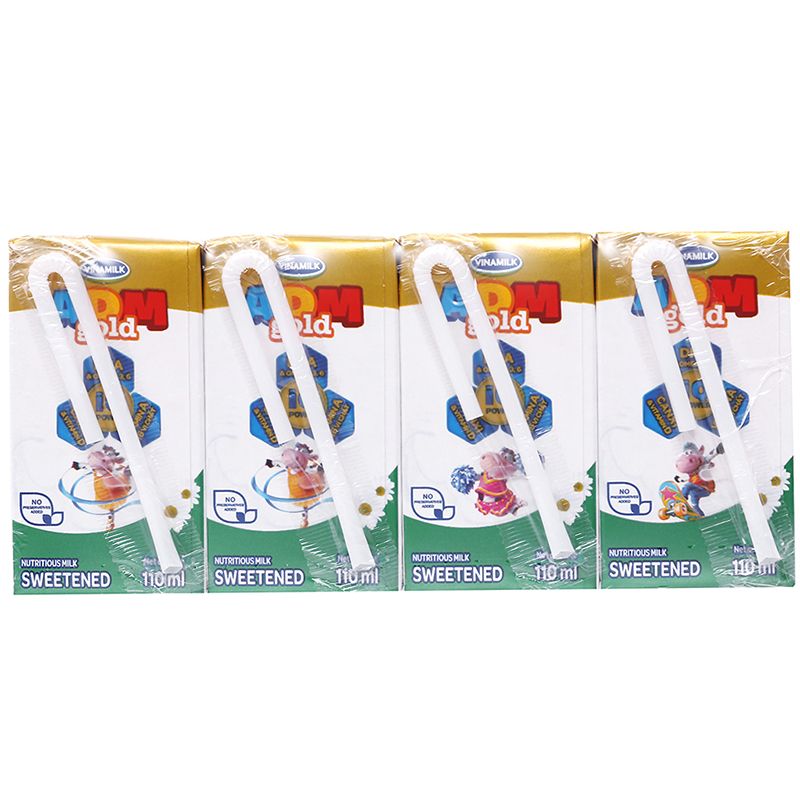 Sữa tiệt trùng Vinamilk ADM Gold có đường lốc 4 hộp x 110ml – Chuỗi Tạp ...