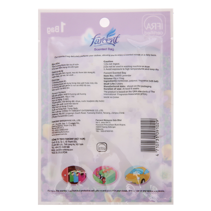 Túi thơm Farcent hương hoa oải hương túi 10g – Chuỗi Tạp Hóa Việt - Chuyên Sỉ Và Lẻ