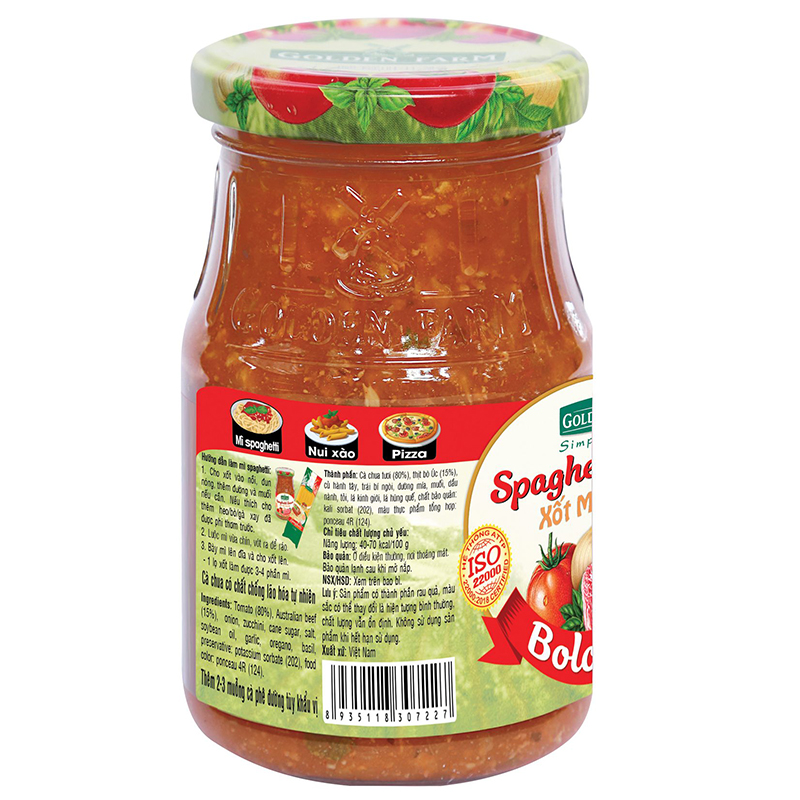 Xốt mì Golden Farm Spaghetti thịt bò hũ 370g – Chuỗi Tạp Hóa Việt ...