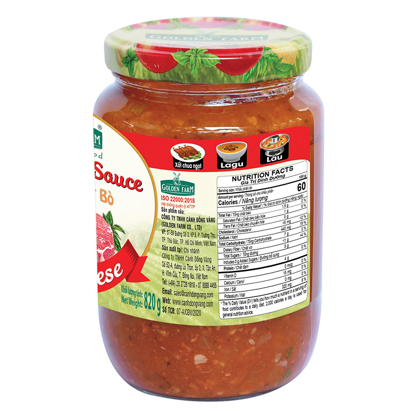 Xốt mì Spaghetti Golden Farm thịt bò hũ 820g – Chuỗi Tạp Hóa Việt ...