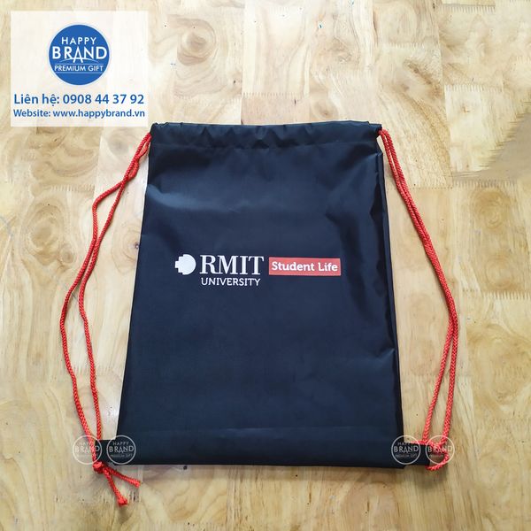 Balo túi rút Rmit – Quà tặng doanh nghiệp Happy Brand
