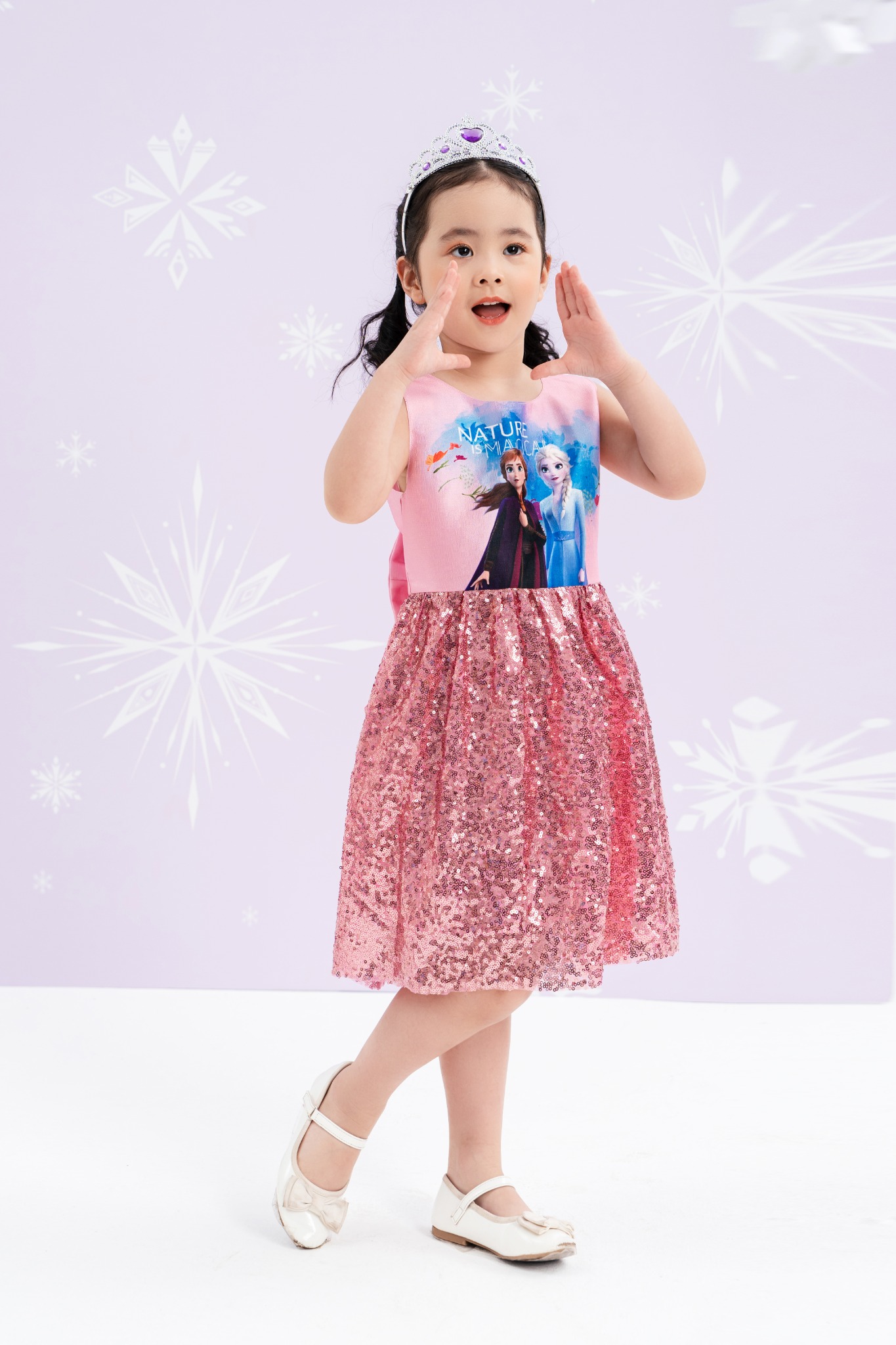 Đầm váy thô ngắn tay Elsa Rabity 5701