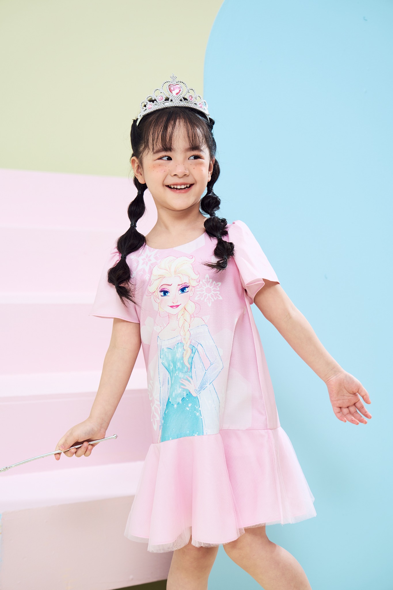 Đầm Váy Elsa Frozen Ngắn Tay Bé Gái Phối Voan Siêu Xinh Rabity 550.002