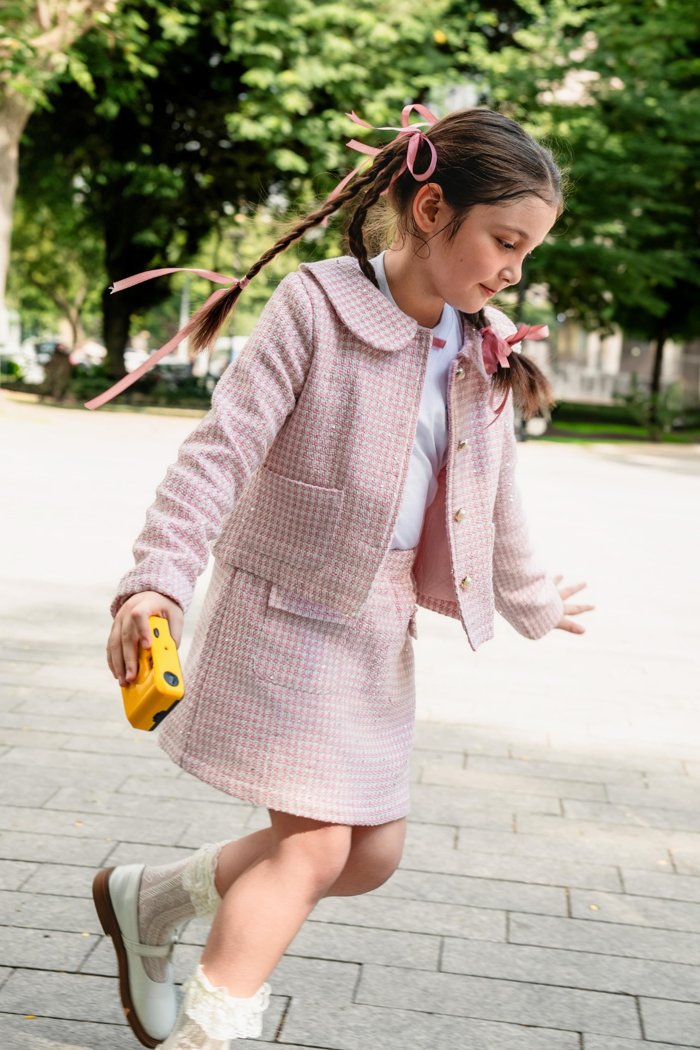 Set dạ 2 món áo khoác + chân váy bé gái Rabity x ELLE Kids - 83014